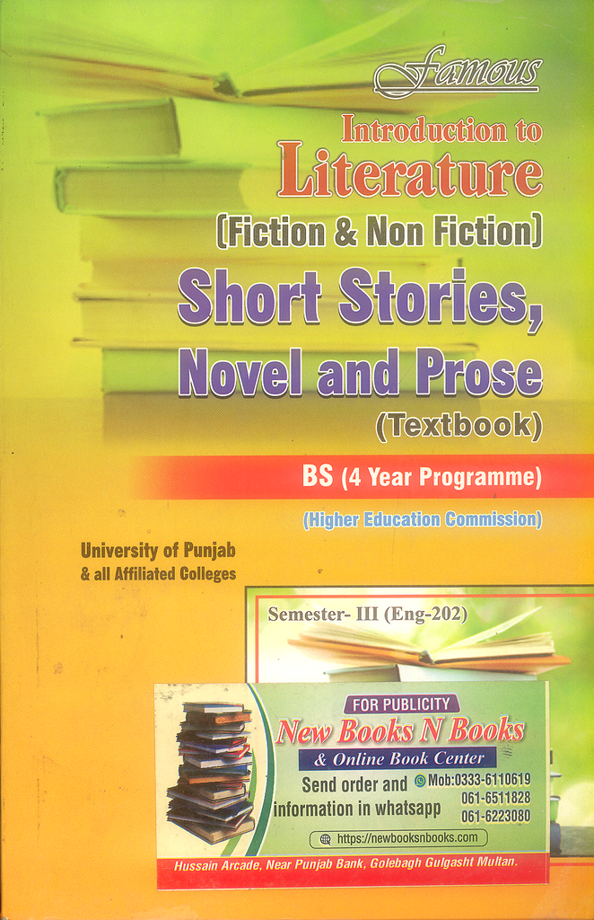 Introduction to Short Stories Novel & Prose Textbook For BS -Famous ...