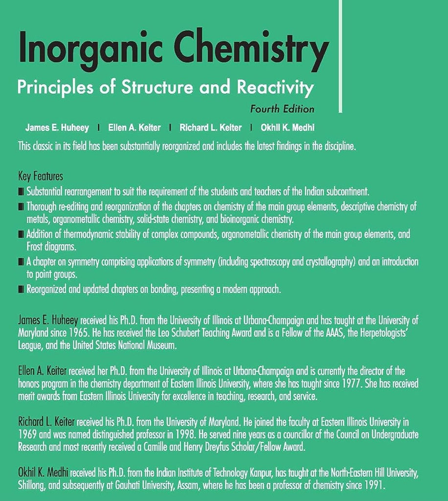 Inorganic Chemistry: Principles of Structure & Reactivity 4th Edition ...