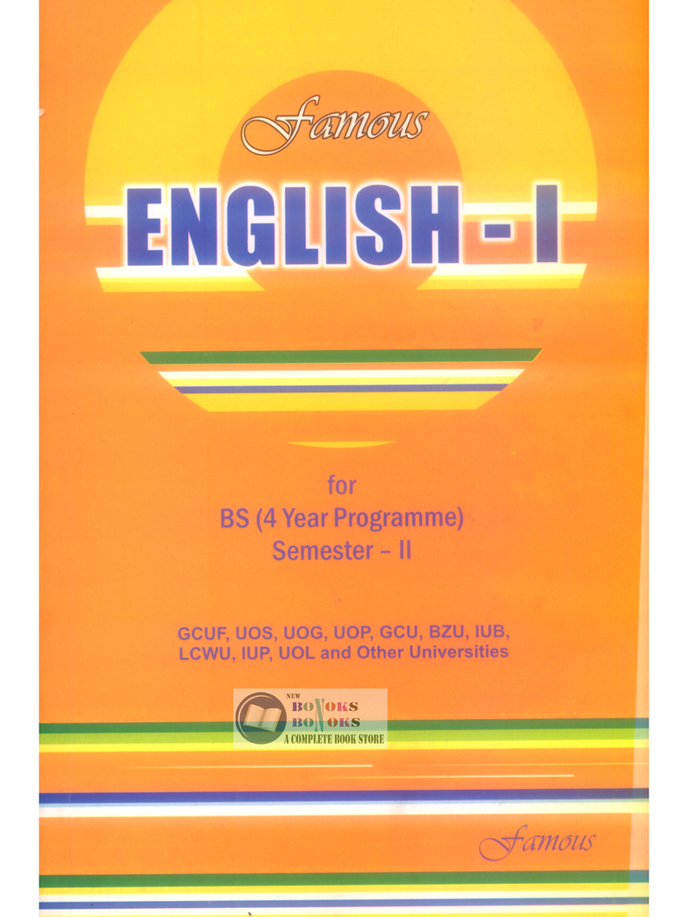 Famous English - I For BS by Muhammad Iqbal Butt – BooksNbooks