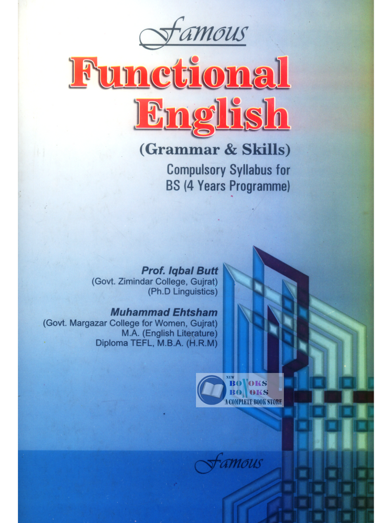 Functional English Grammar And Skills For BS by Prof Iqbal Butt ...