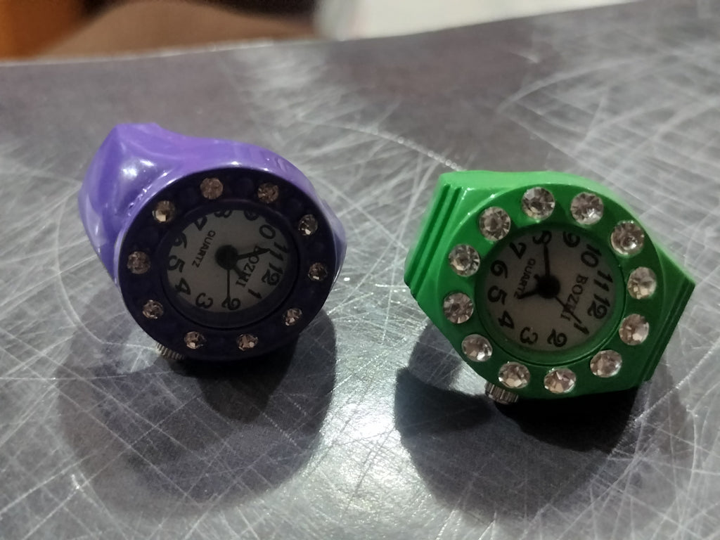 Womens Crystal Bezel Ring Watch (in Pairs) Imperial 21mm Case Stretch ...