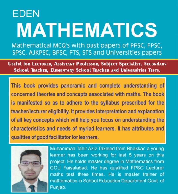 EDEN Mathematics Mcqs For Lecturer by Muhammad Tahir Aziz Takleed ...