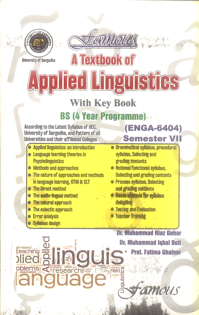 A Textbook of Applied Linguistics For BS With Keybook -Famous – BooksNbooks