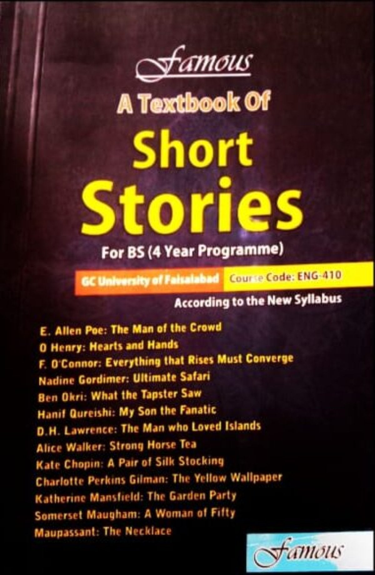 Famous A TextBook Of Short Stories For BS – BooksNbooks