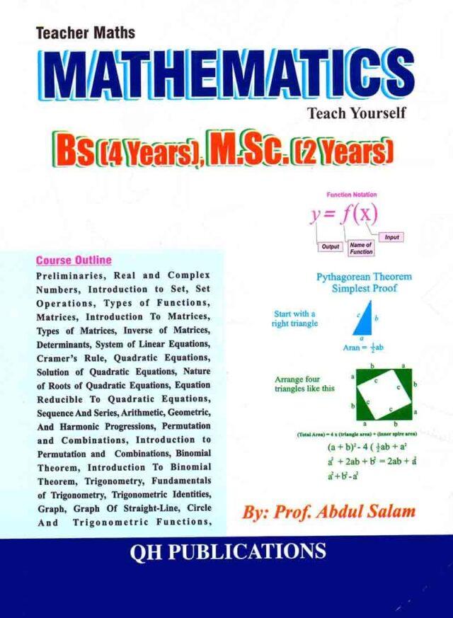 Teacher Maths Teach Yourself Mathematics For BS MSc by Prof Abdul Sala ...