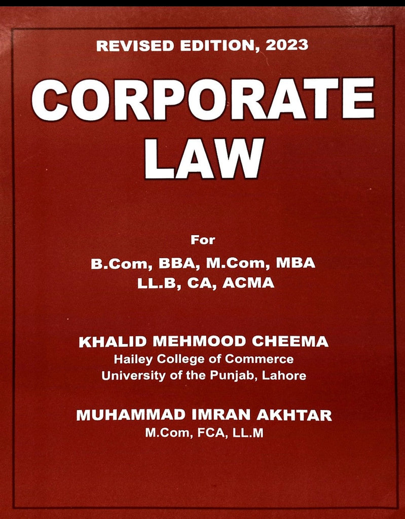 Corporate Law By Khalid Mehmood Cheema – BooksNbooks